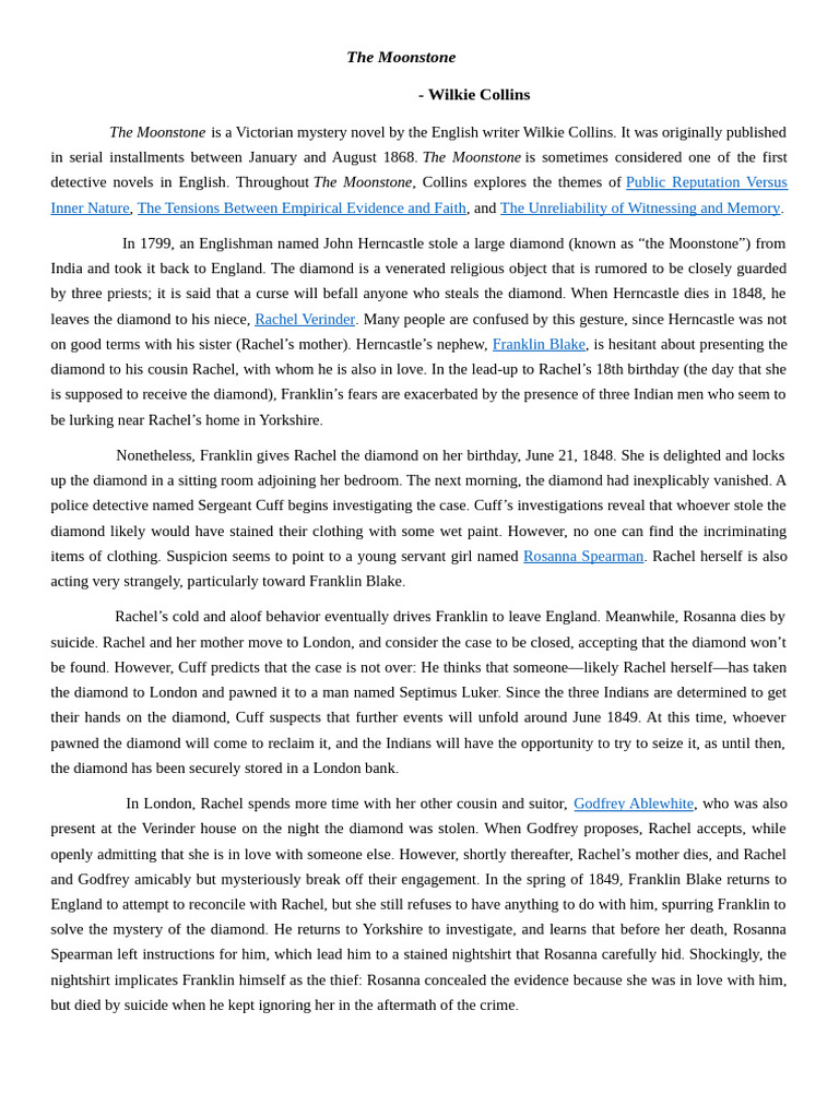 Who Stole the Moonstone? | PDF | The Moonstone