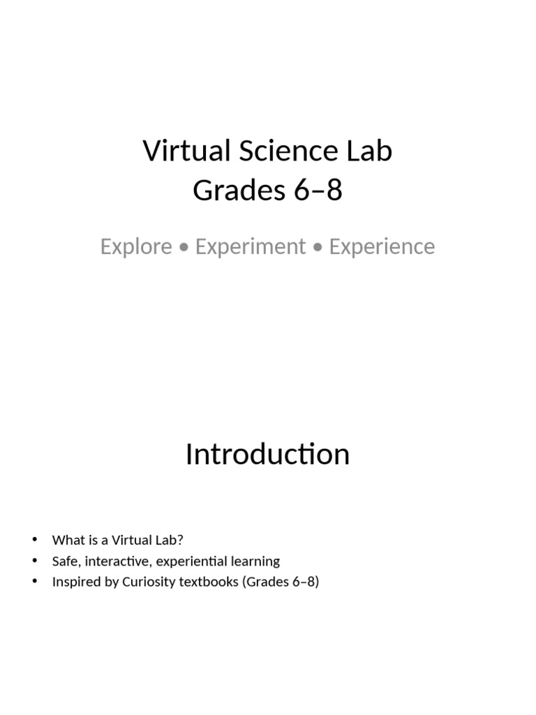 Engaging Virtual Science Labs for Grades 6-8 | PDF