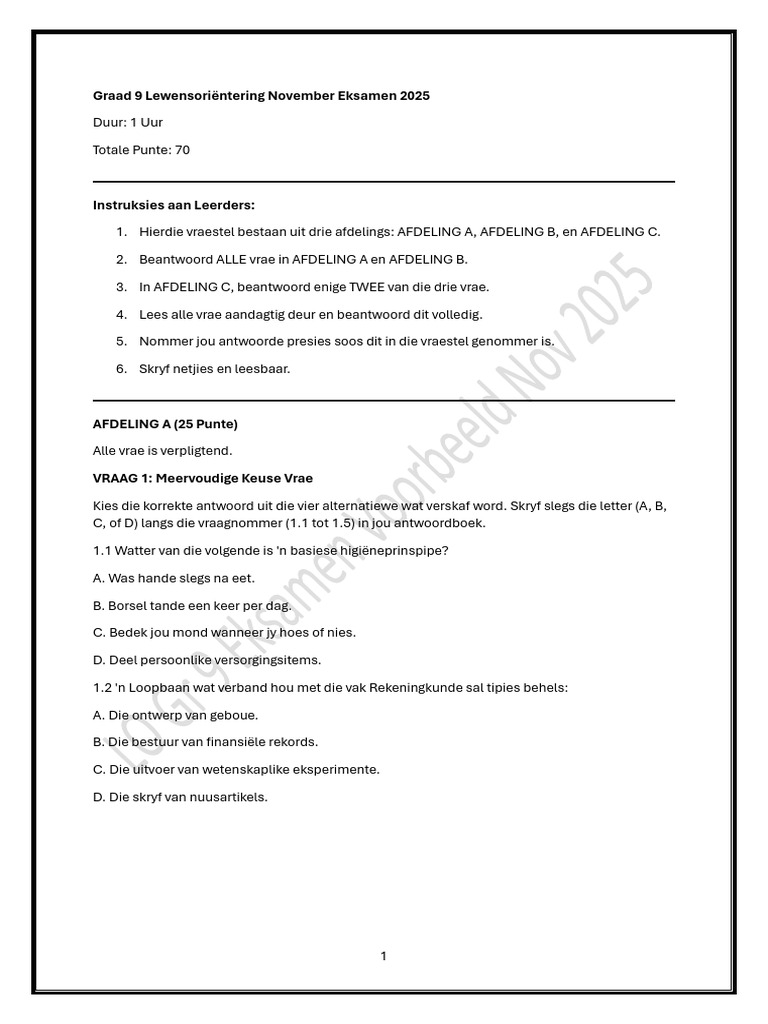 GR 9 LO Afr en Memo Nov 2025 | PDF
