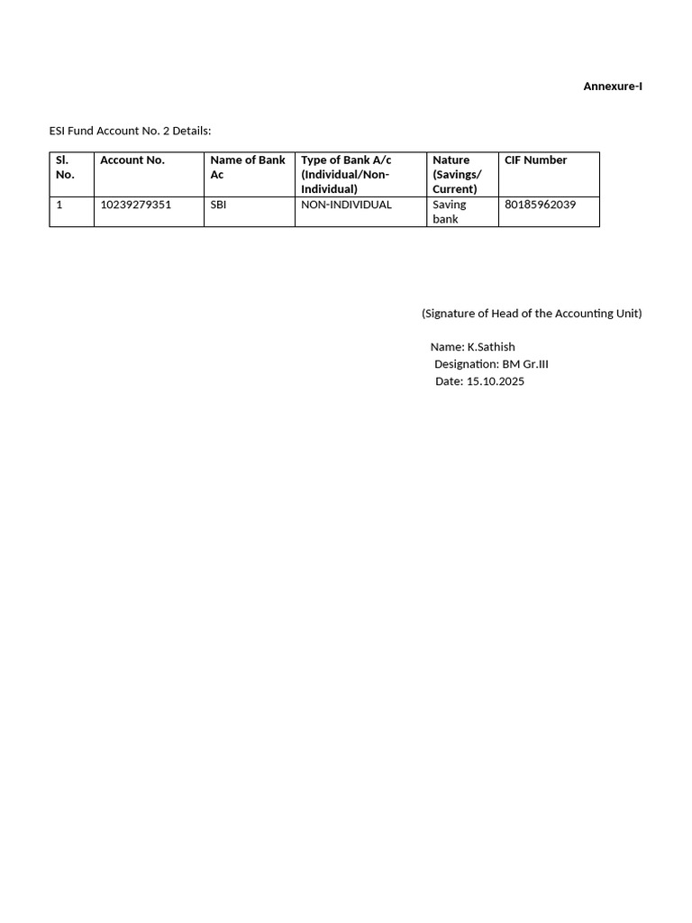 Annexure I | PDF
