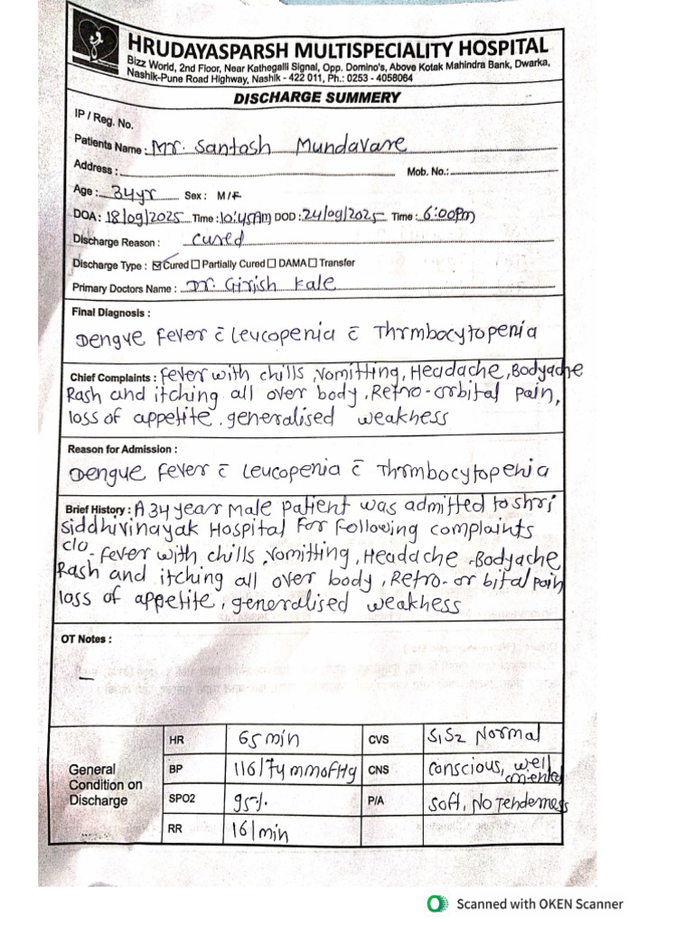 Discharge Card | PDF