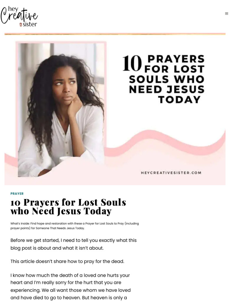 Prayers for Lost Souls to Find Jesus | PDF | Prayer | Salvation