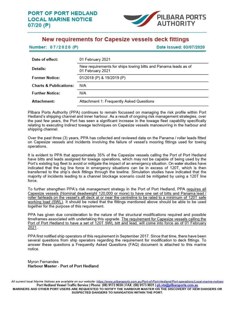 New Deck Fitting Rules for Capesize Vessels | PDF | Tugboat | Deck (Ship)