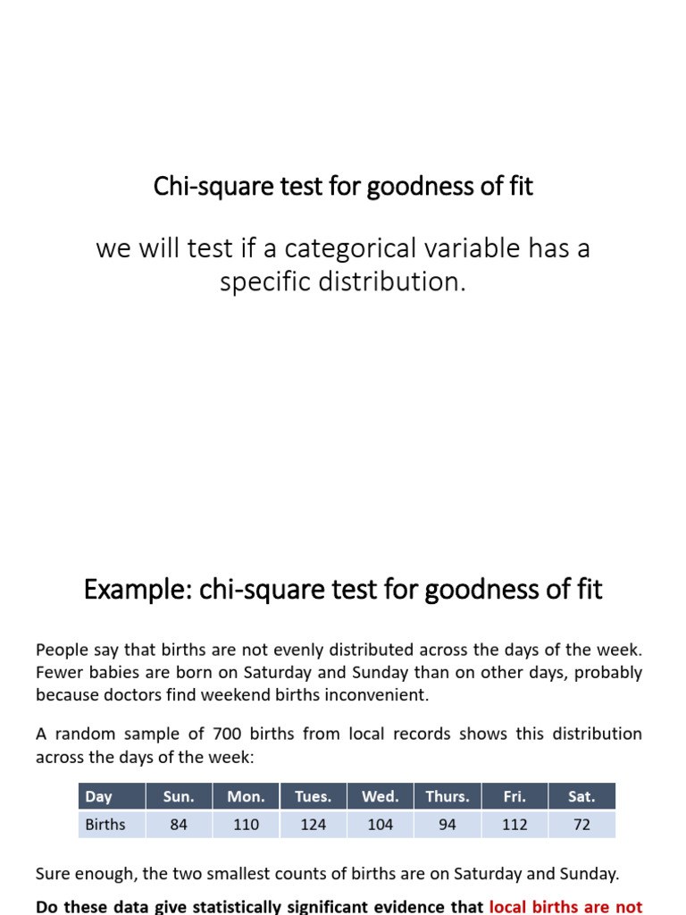 Week 11 - Chi-Square Test For Goodness of Fit - Lecture - (Part 2 ...