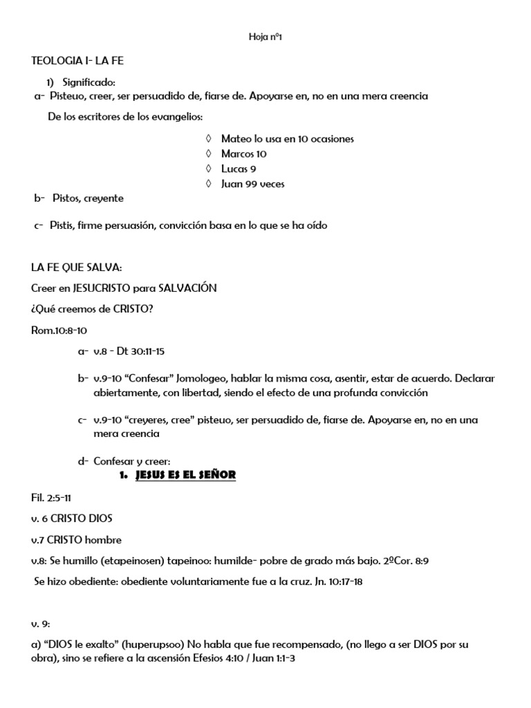 La Fe que Salva: Conceptos Clave | PDF | Cristo (título) | Fe