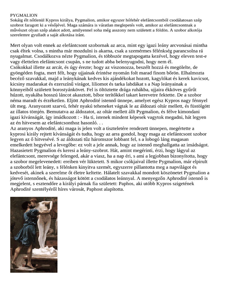 Pygmalion Története | PDF