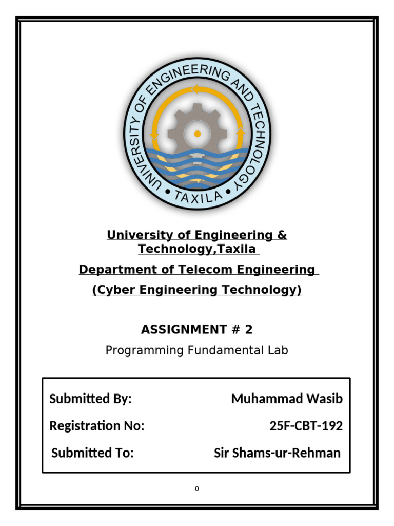 Assignment # 2 PF Lab | PDF