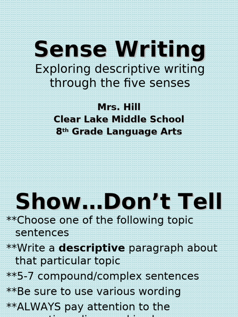 Sense Writing: Descriptive Techniques | PDF | Senses | Odor