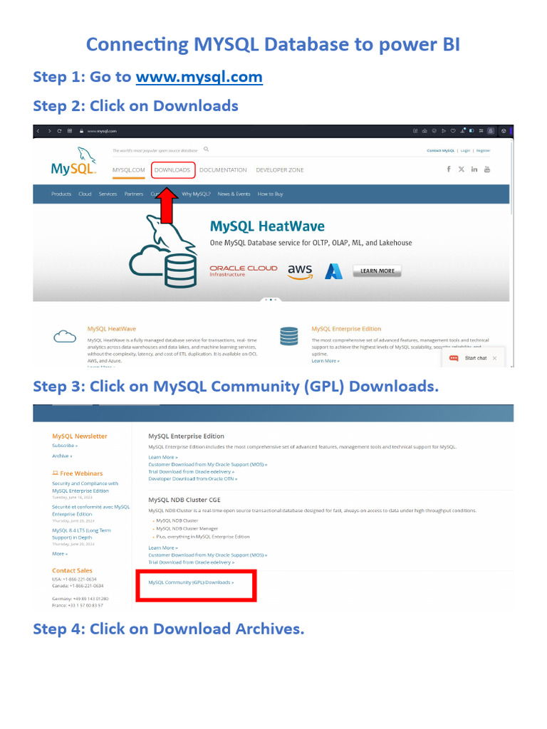 Connecting MYSQL Database To Power BI | PDF