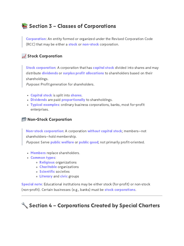 Types of Corporations Explained | PDF | Corporations | Stocks