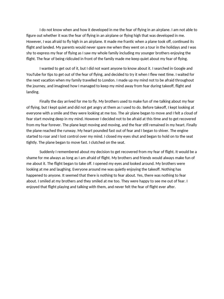 Overcoming My Fear of Flying | PDF