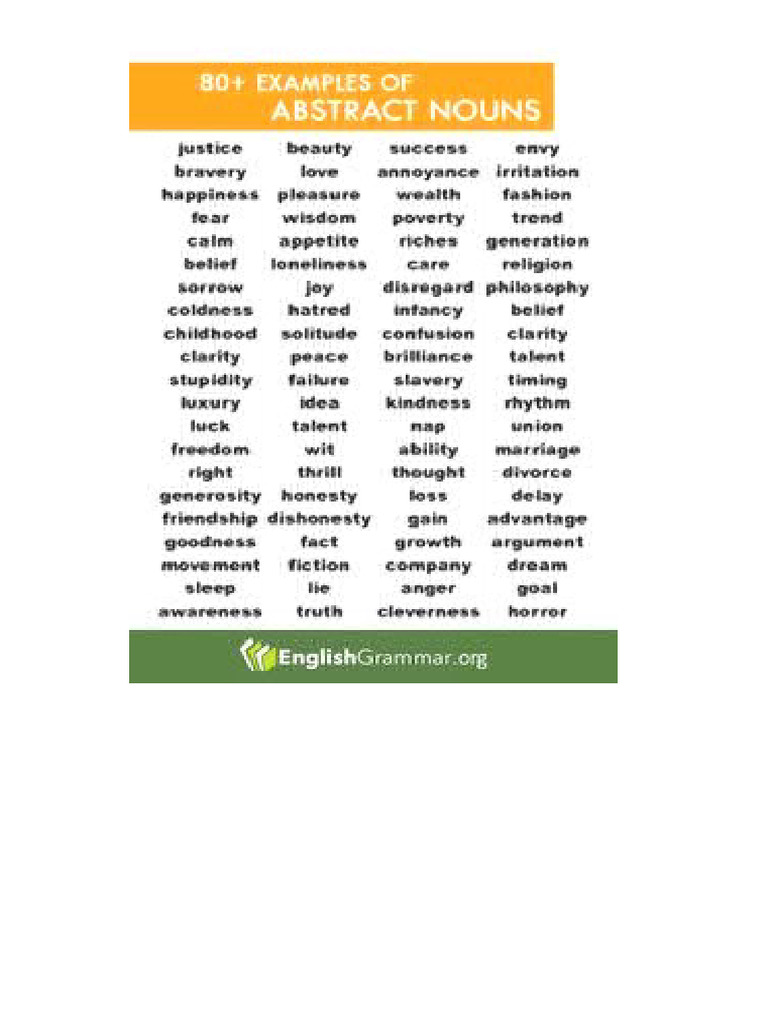Abstract Nouns | PDF
