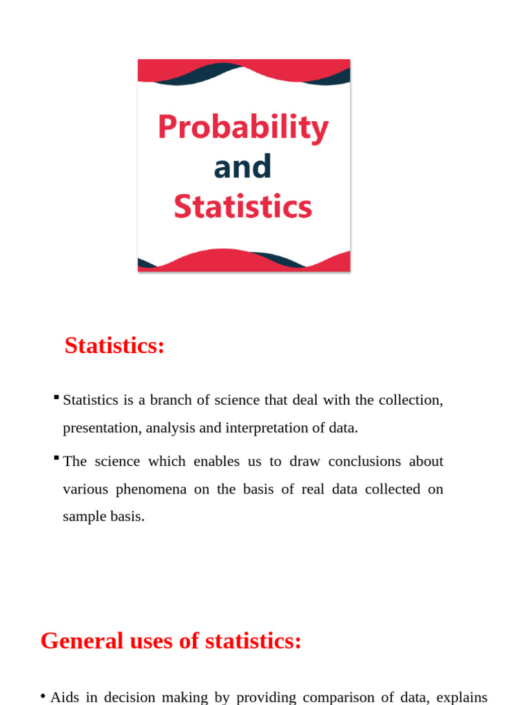Probability and Statistics | PDF