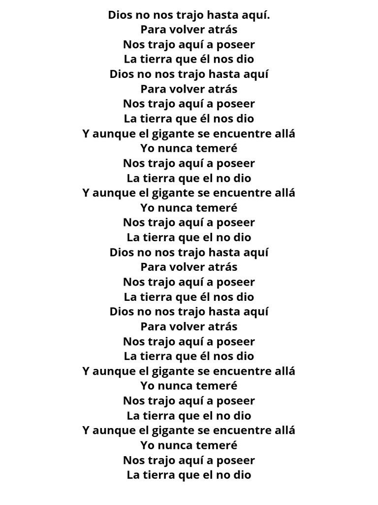 Dios No Nos Trajo Hasta Aquí. para Volver Atrás Nos Trajo Aquí A Poseer ...