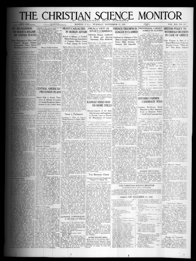 Per Christian Science Monitor 1920 11-23-12 313 | PDF