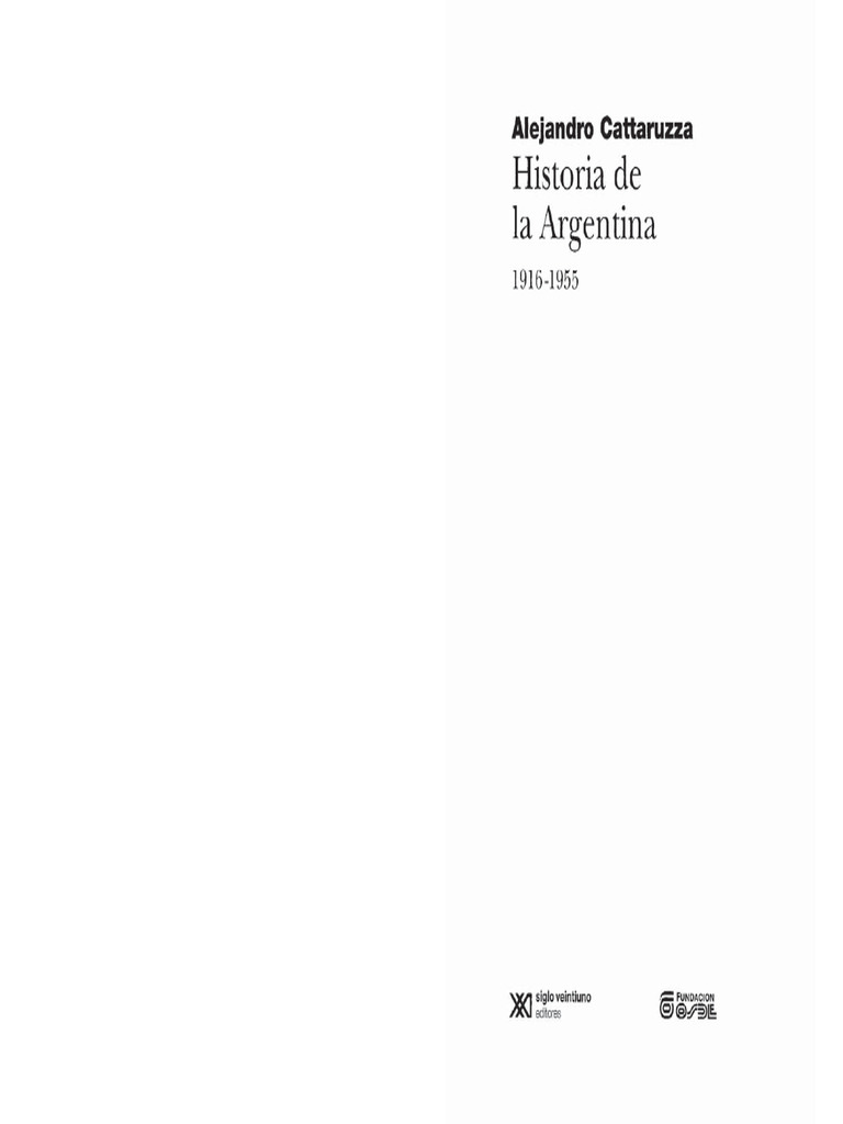 05 Historia de La Argentina Cattaruzza Corto | PDF