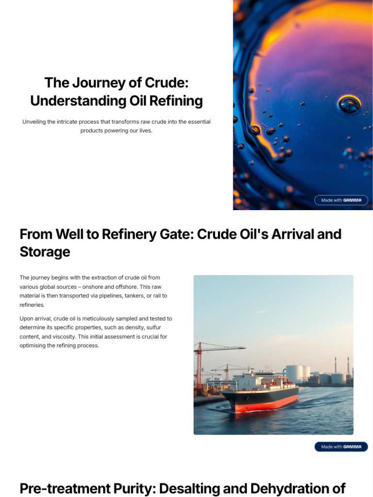 The Journey of Crude Understanding Oil Refining Edited | PDF | Cracking ...