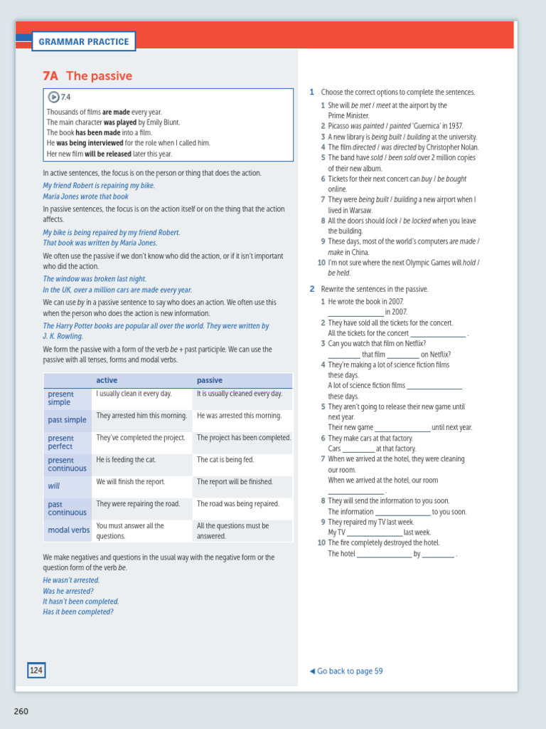 The Passtive - Grammar | PDF | Verb | Language Mechanics