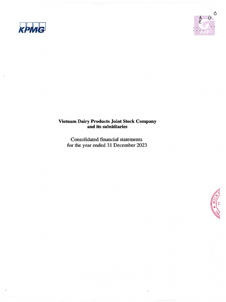 Vinamilk Financial Statement 2023 | PDF