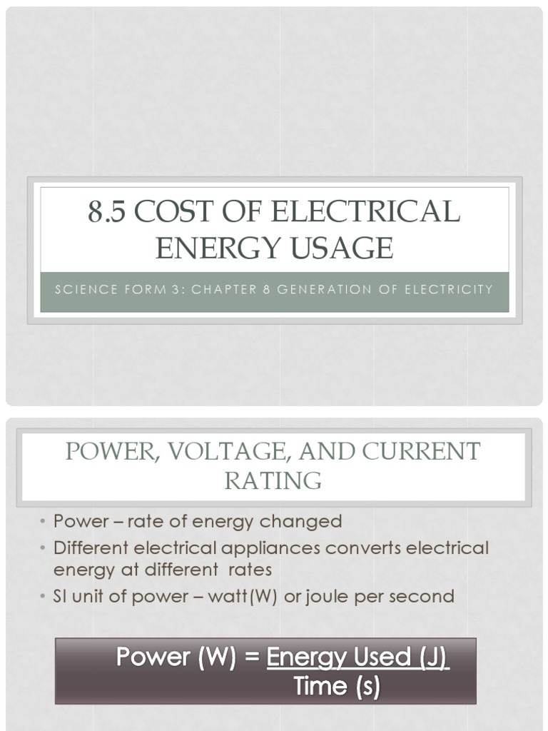 Cost Calculation of Electrical Energy | PDF | Kilowatt Hour | Watt