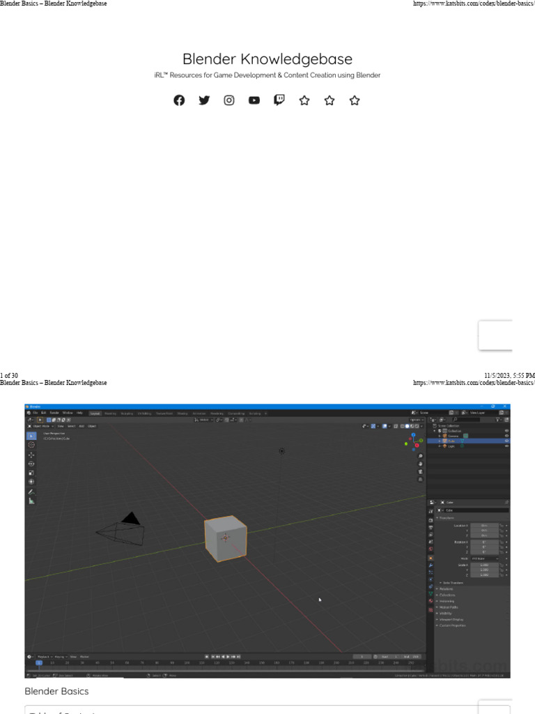 Blender Basics | PDF | Blender (Software) | Graphical User Interfaces