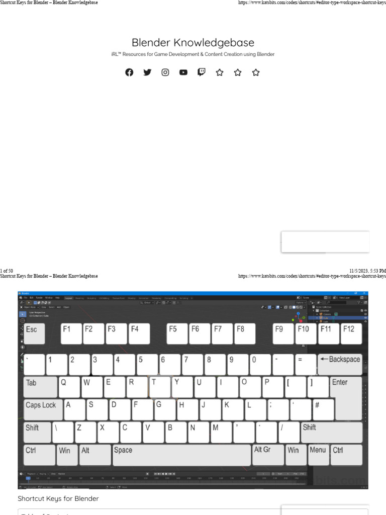 Blender Shortcut Keys Guide | PDF | Keyboard Shortcut | Blender (Software)