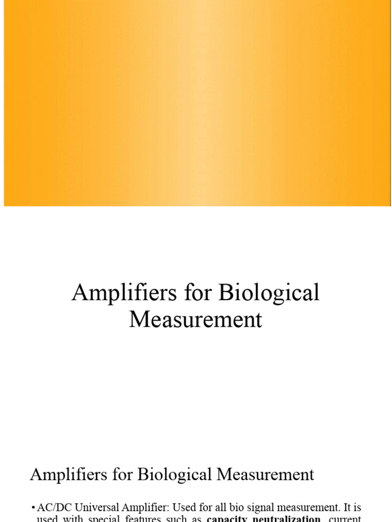 Biological Measurement Amplifiers Guide | PDF | Amplifier | Operational ...