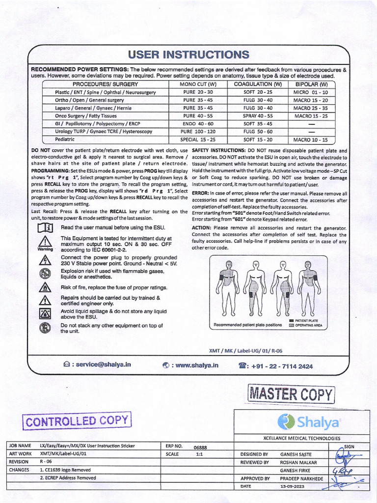 Xmt-Mk-Label-Ug-01 R-06 LX Easy MX DX User Instruction Sticker | PDF