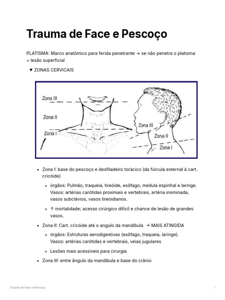 Trauma de Face e Pescoco | PDF | Tireoide | Laringe