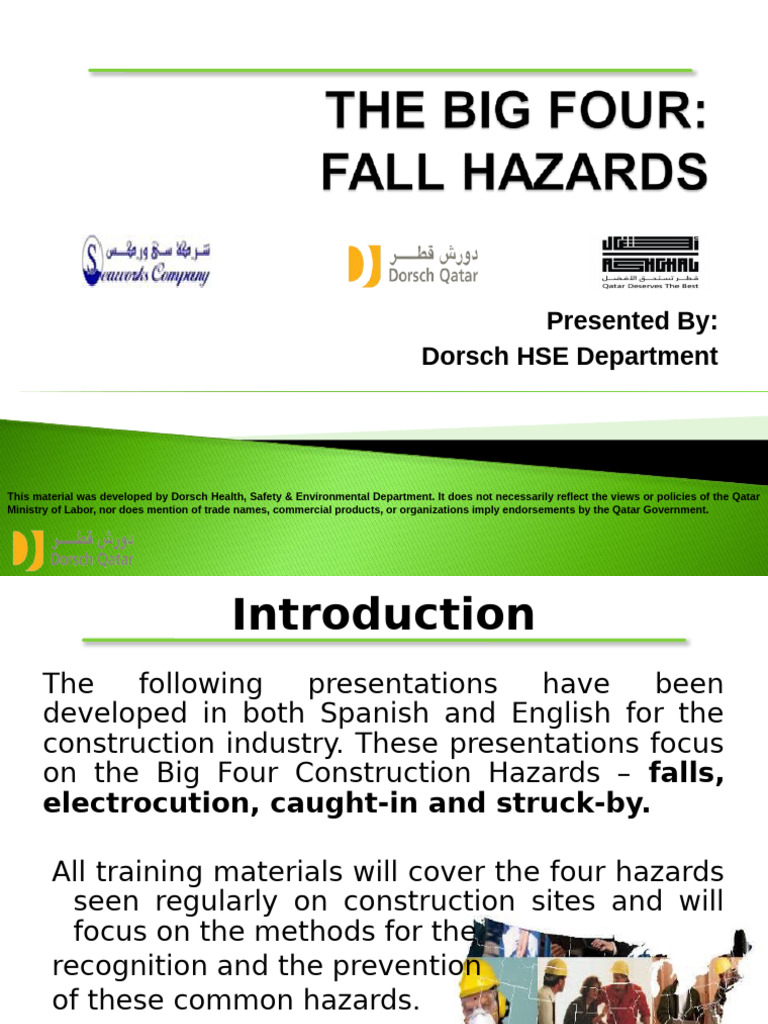The Big Four Construction Hazards - Falls | PDF | Safety | Occupational ...