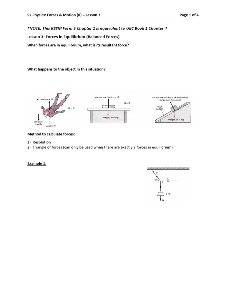 S2 Phy - Force & Motion 03 | PDF