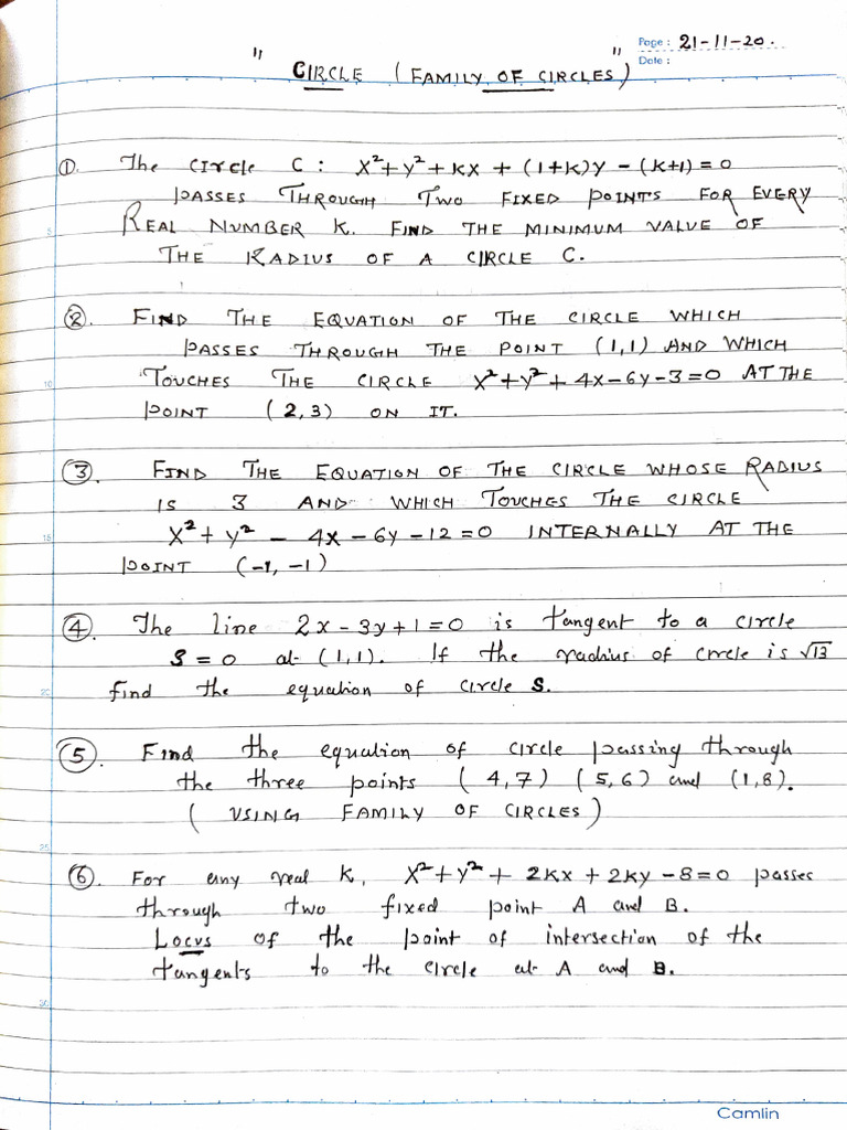 Family of Circles | PDF