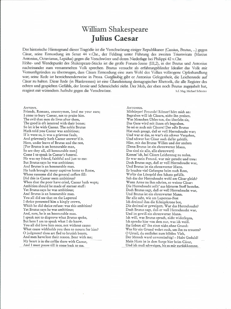 089 Shakespeare Julius Caesar - Rede | PDF