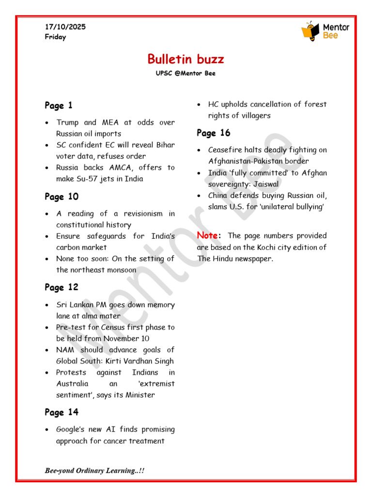 Bulletin Buzz 17 - 10 | PDF
