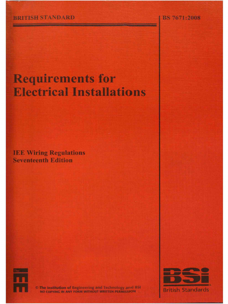 IEE-BS 7671 17 Ed 2008 | PDF