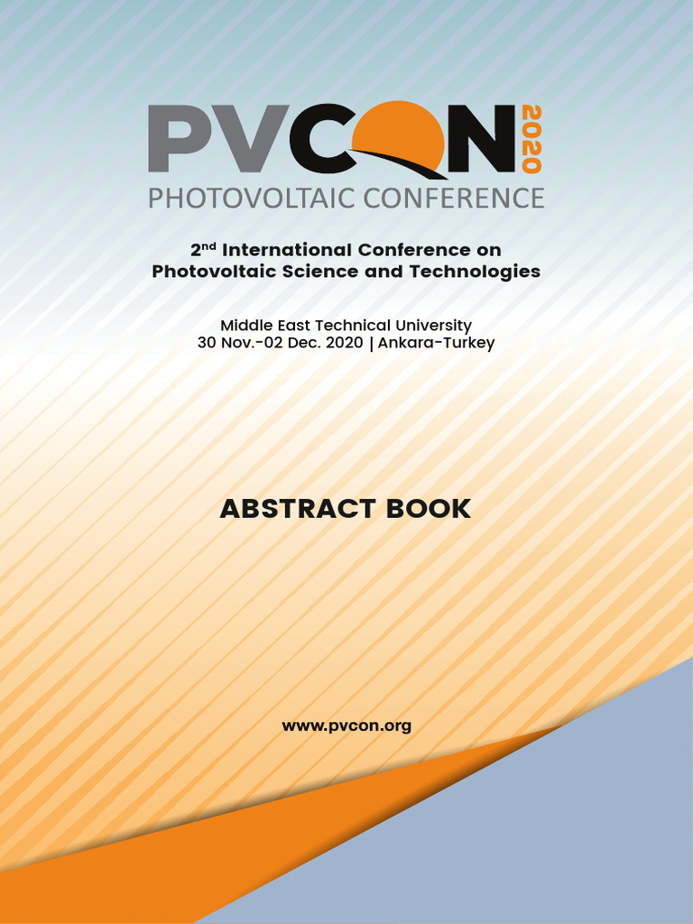 PVCon2020 Abstract Book v2 | PDF | Photovoltaics | Solar Cell