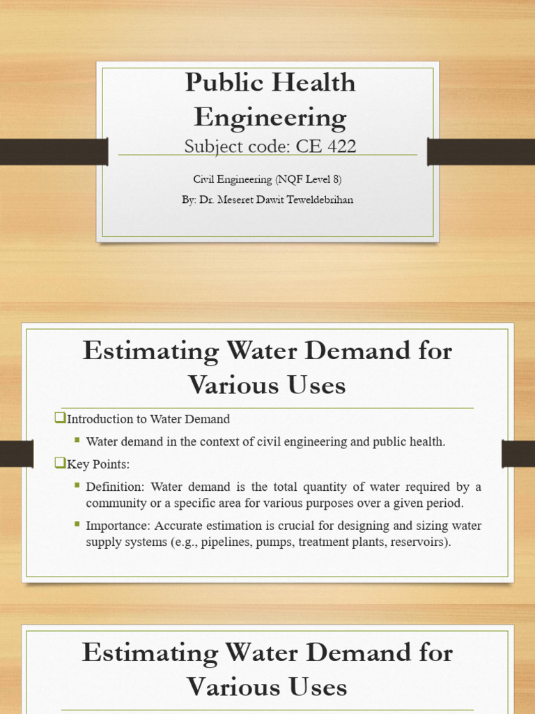 Estimation of Water Demand | PDF | Water | Water Supply