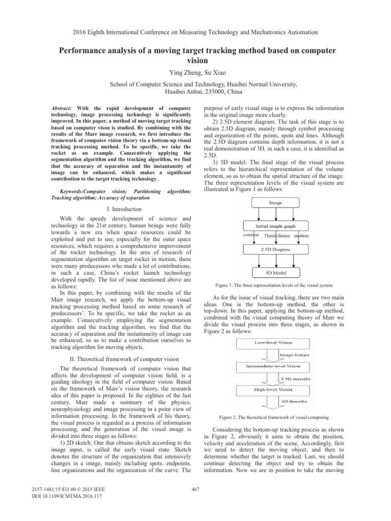 Moving Target Tracking via Computer Vision | PDF | Computer Vision ...