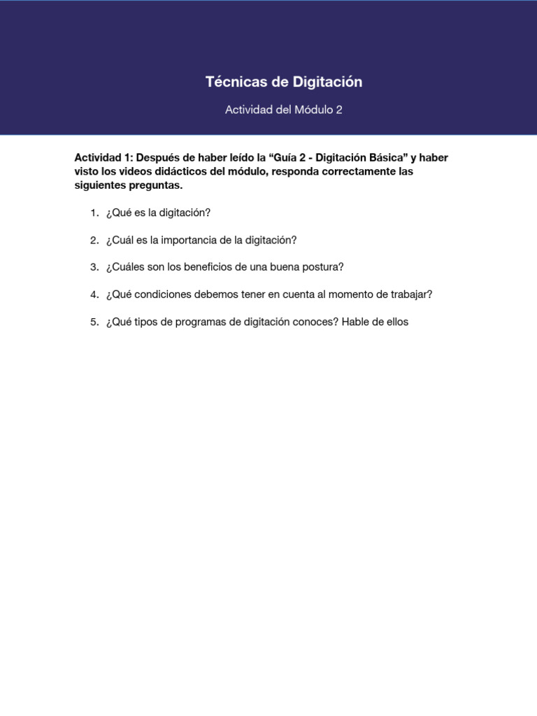 Técnicas Esenciales de Digitación | PDF