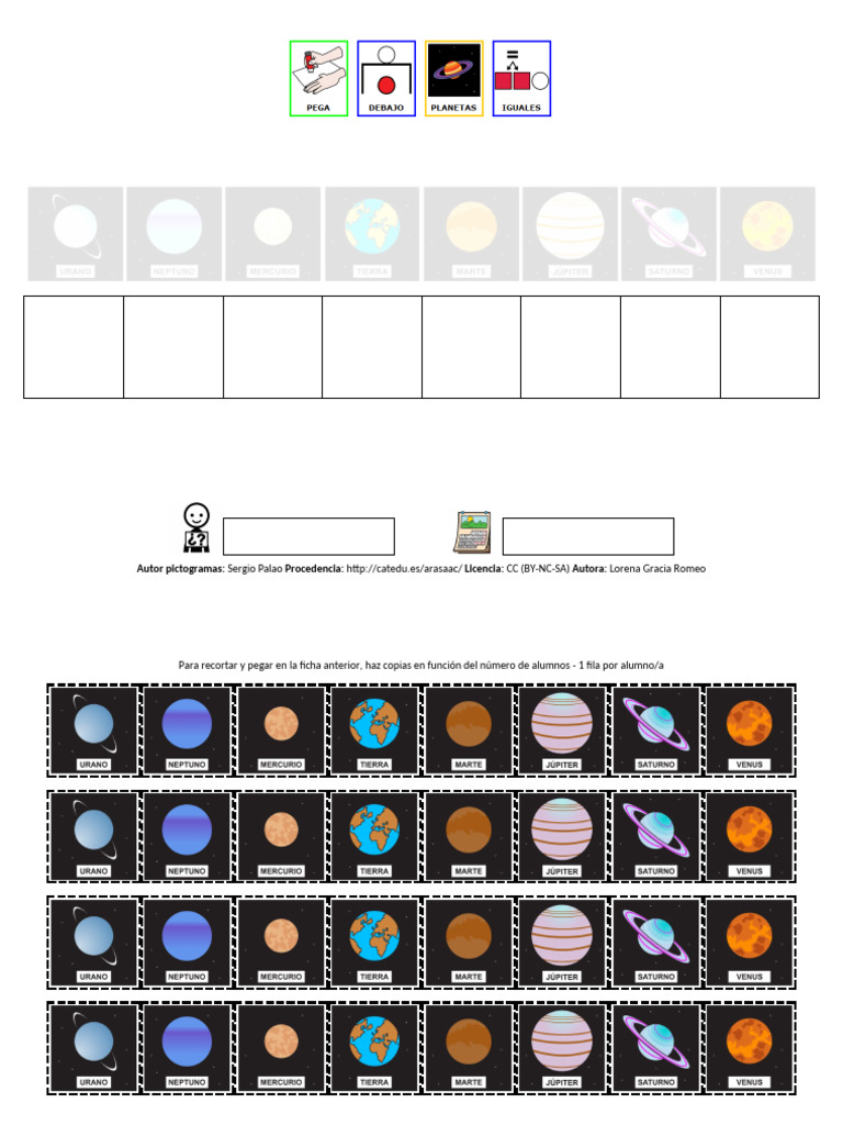 Identifica y Asocia Los Planetas Iguales | PDF