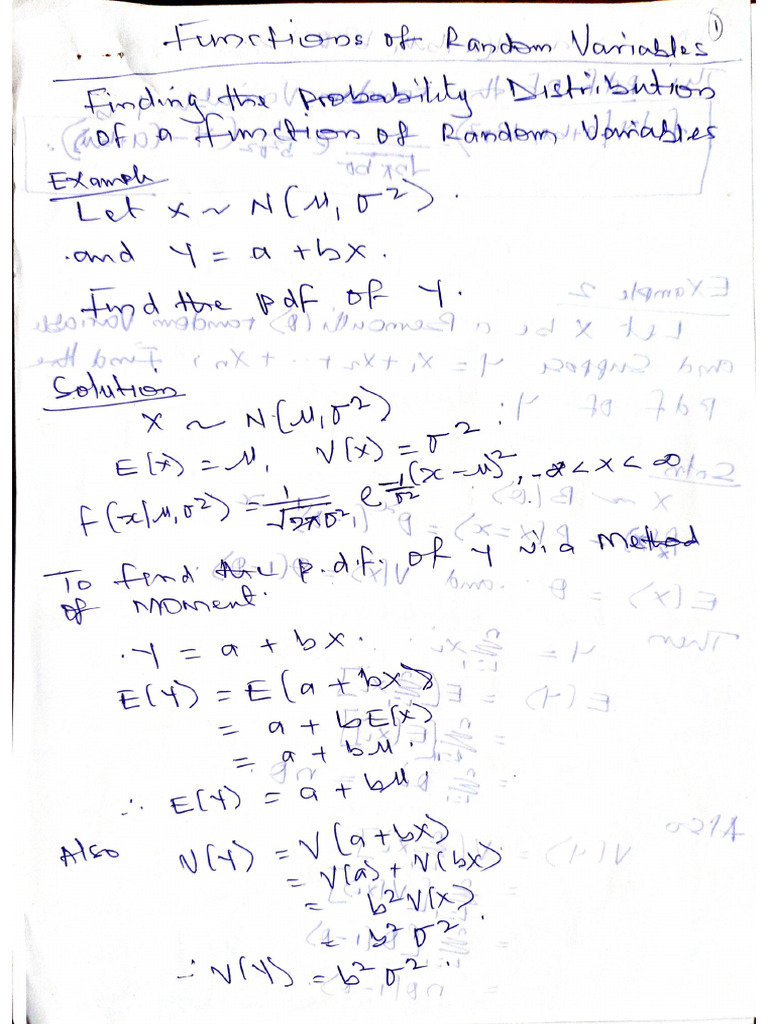 Functions of Random Variables-1 | PDF