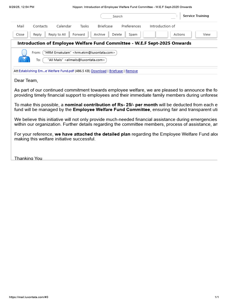 Nippon - Introduction of Employee Welfare Fund Committee - W.E.F Sept ...