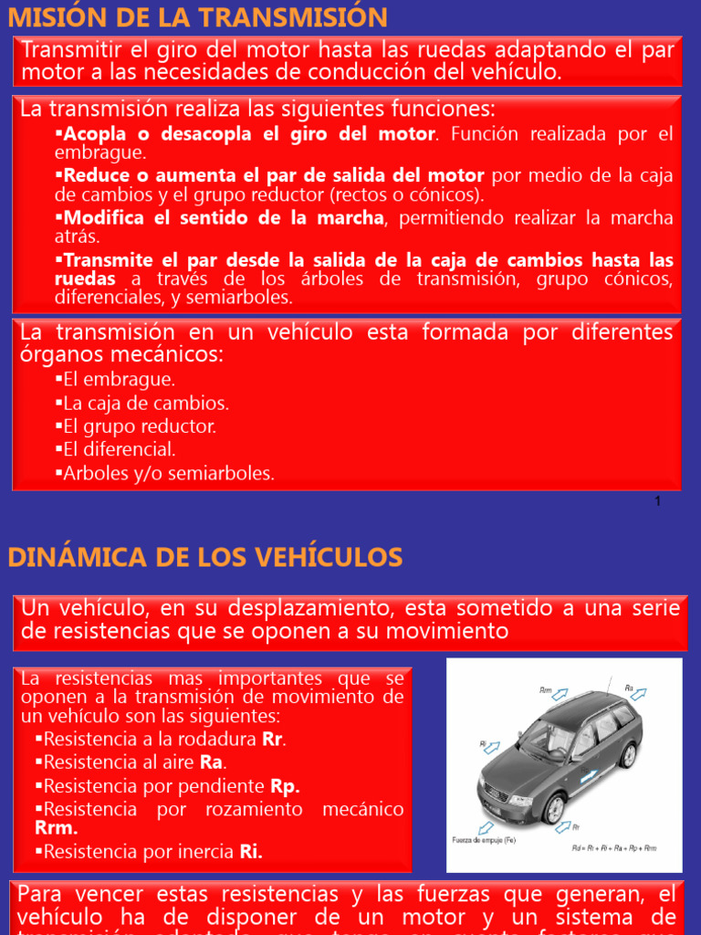 Curso Mecanica Automotriz Mision de La Transmision | PDF | Tracción en ...