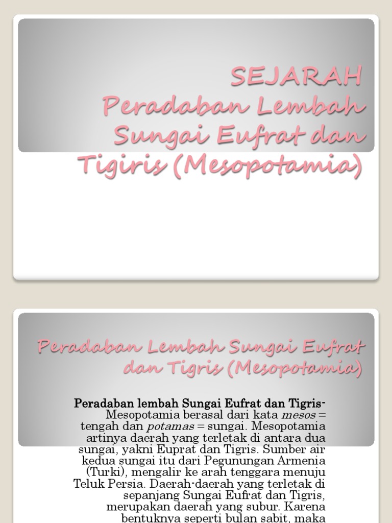 X6 Peradaban Lembah Sungai Eufrat Dan Tigris (Mesopotamia | PDF