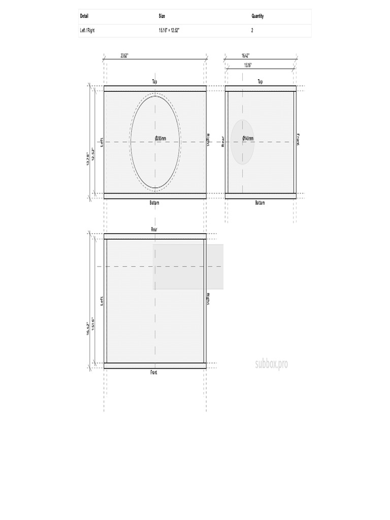 Subwoofer Box Sub 12 - Ported Box - Pipe | PDF