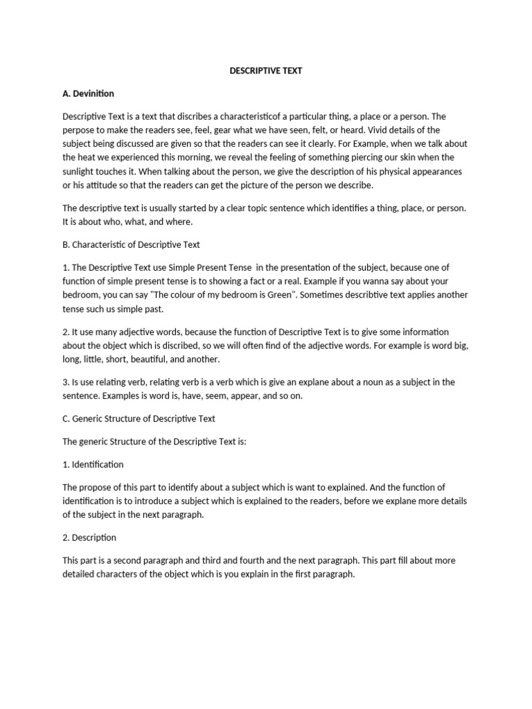 Descriptive Text Groub 3-Wps Office | PDF | Verb | Subject (Grammar)