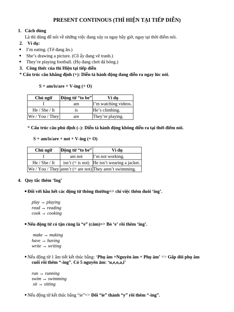 Present Continous | PDF