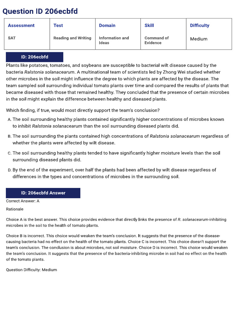 Information and Ideas Medium Answers | PDF