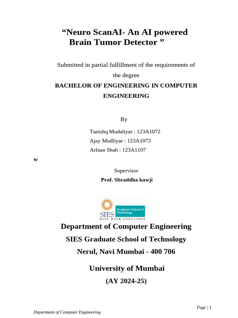 Neuro Scan Report Final Last | PDF | Deep Learning | Image Segmentation