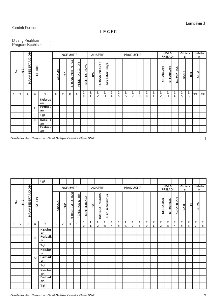 Contoh Format Leger | PDF